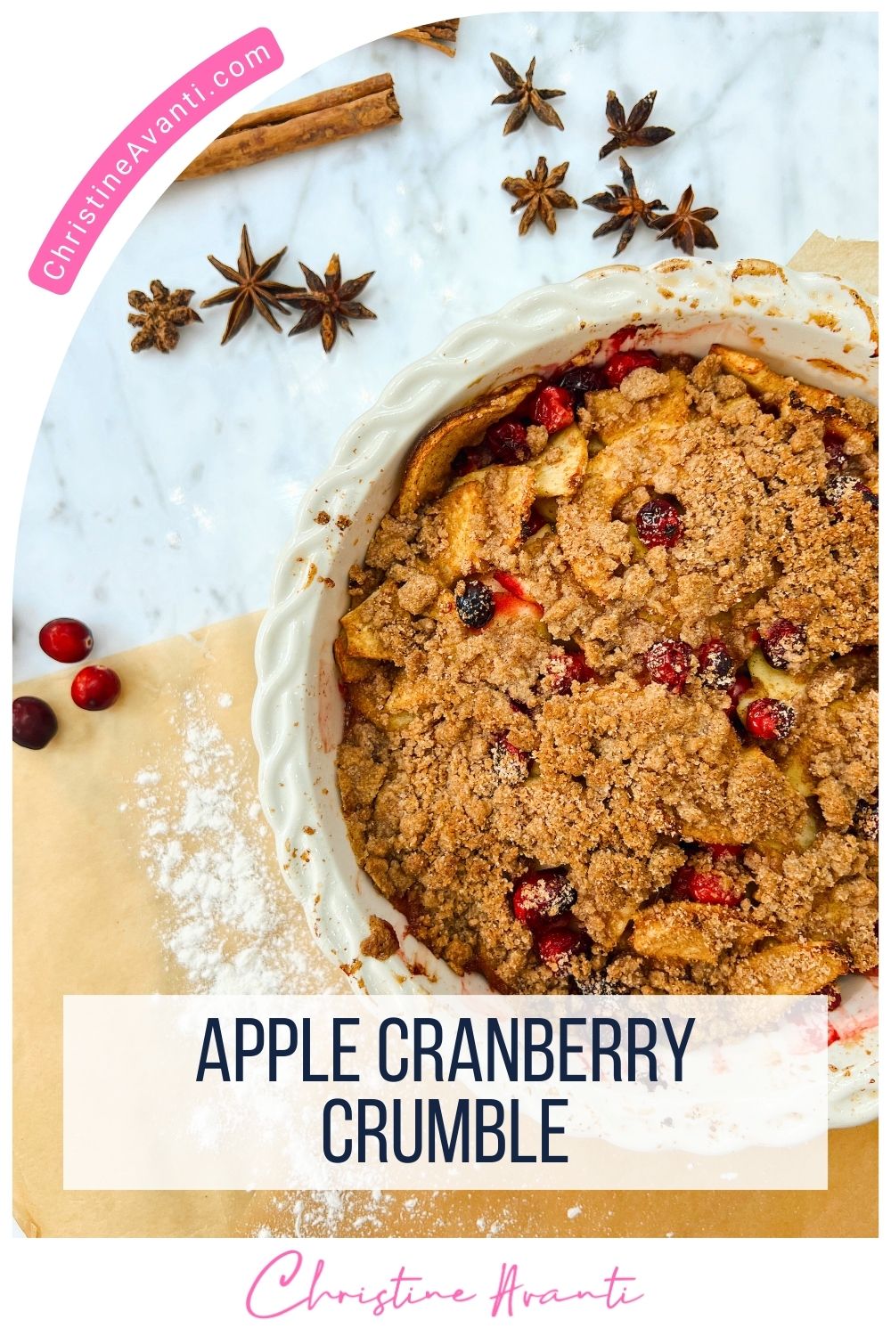 Apple Cranberry Crumble - Christine Avanti