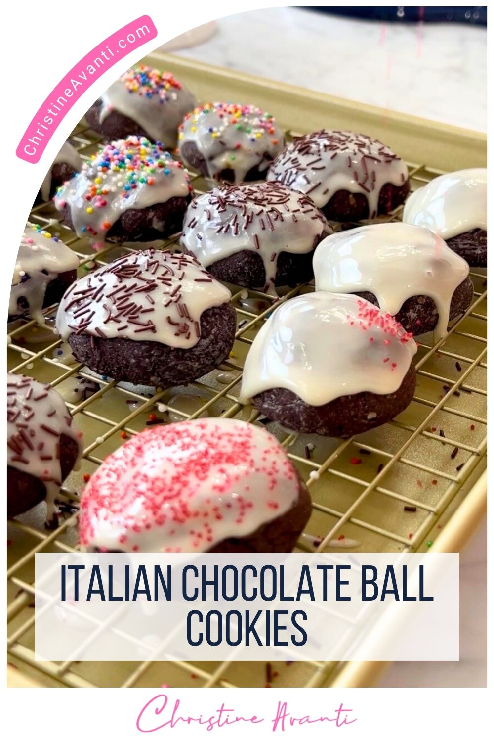 Italian Chocolate Ball Cookies - Christine Avanti