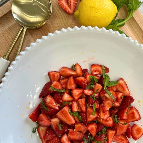 Ten Minute Strawberry Basil Dessert - Christine Avanti