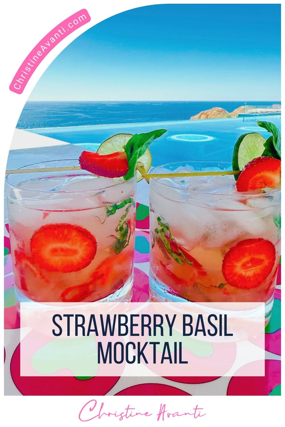 Strawberry Basil Mocktail - Christine Avanti